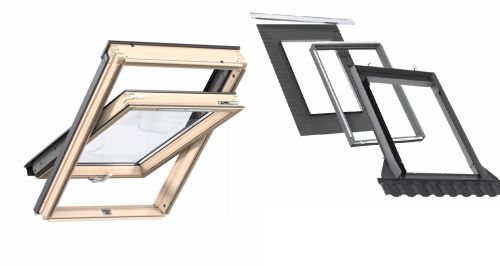 Pakiet: Okno VELUX GLL 1061B MK04 78x98 + kołnierz EDW 2000 z BDX E ...